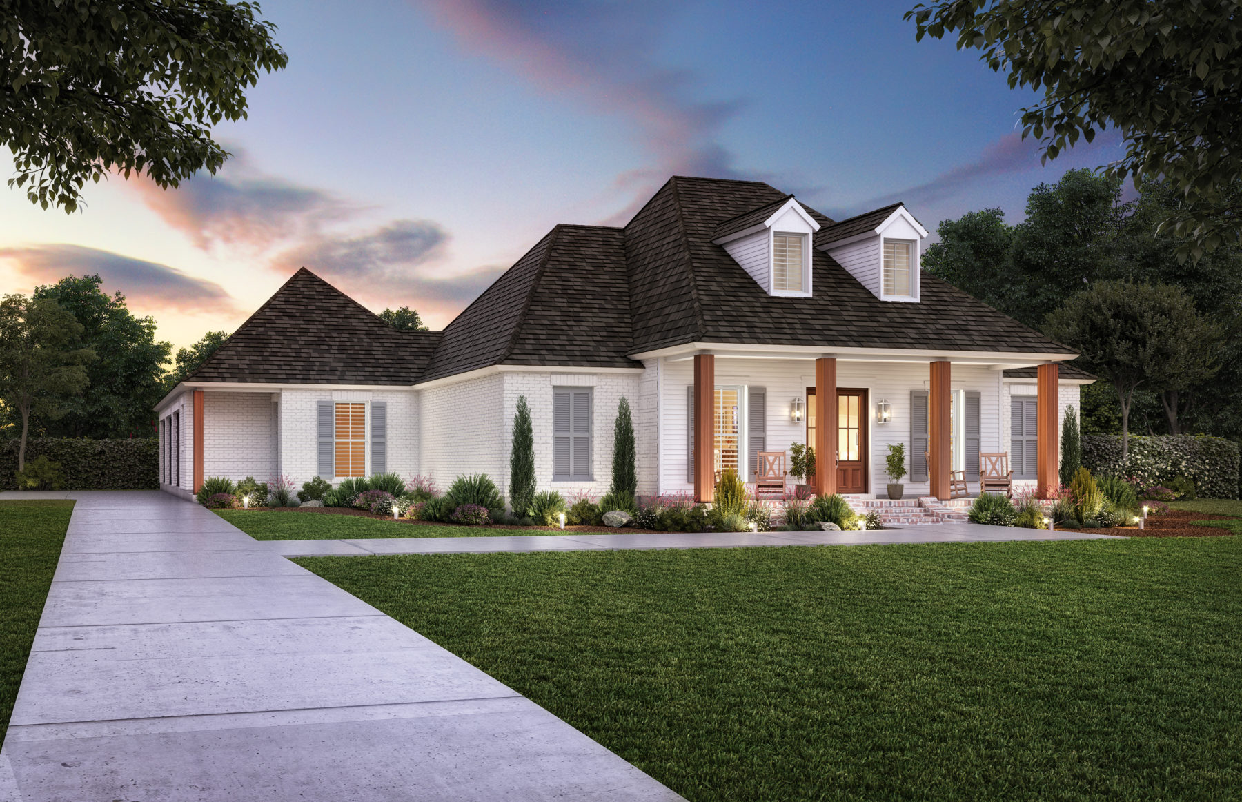 Southern Country Style Homes House Plan 41443 Southern Style With